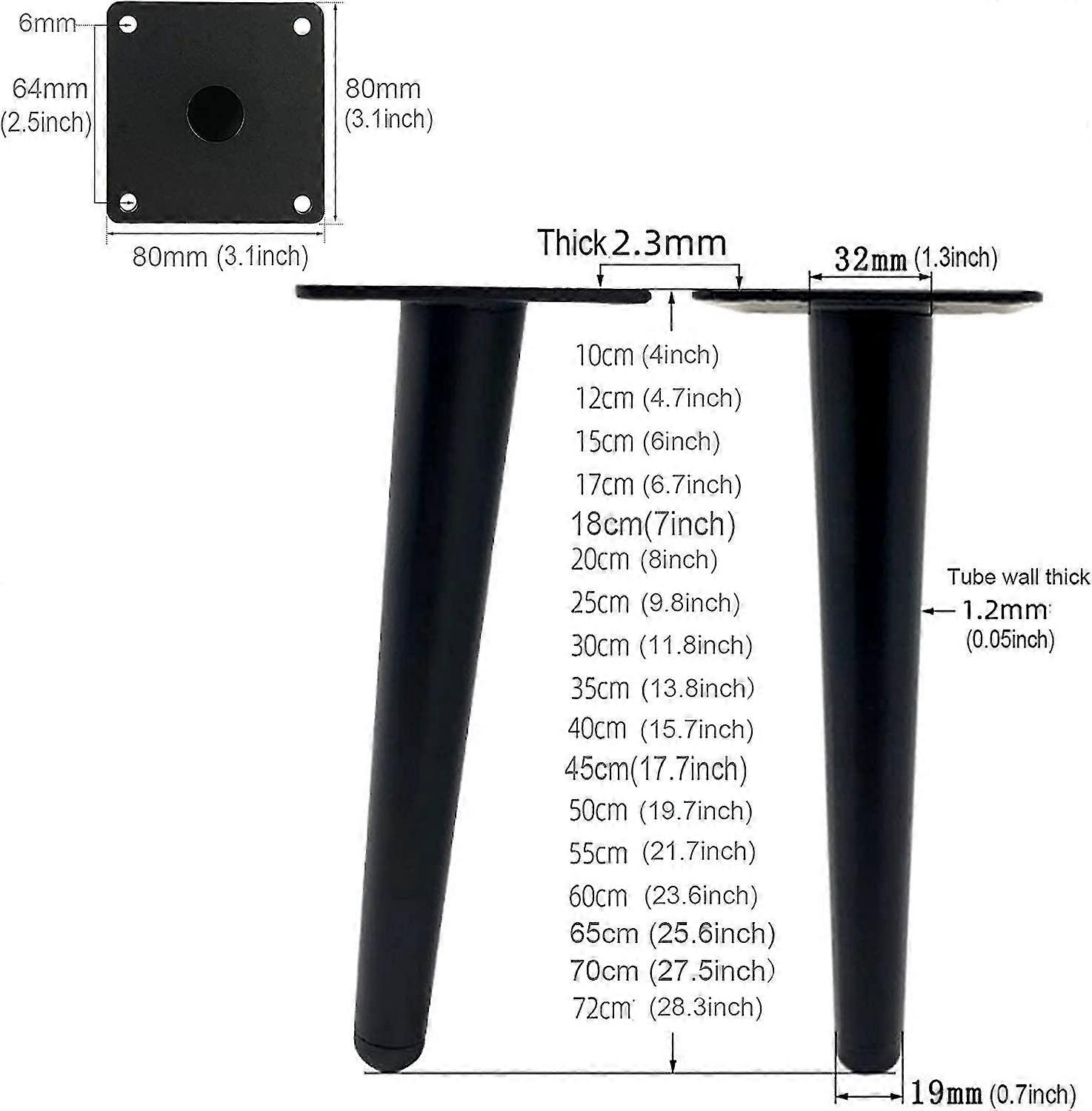 4 Pack 30cm Length Metal Table Legs For Modern Furniture Dresser ...
