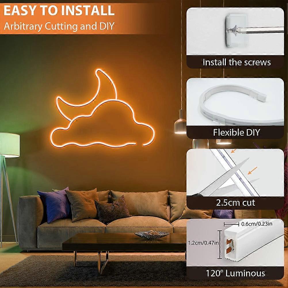 Neon Rope Light Mounting Brackets, 100PCS Neon Lights Install Fixing ...