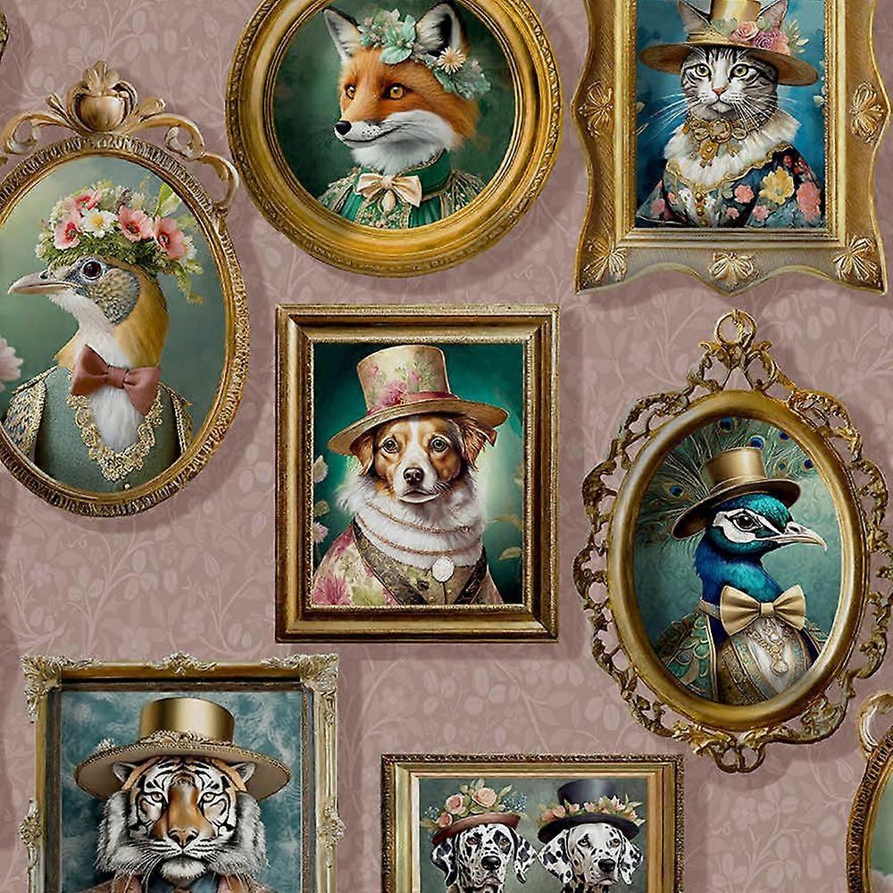 Holden Decor Regal Beasts Pink Wallpaper 13793 | Fruugo UK