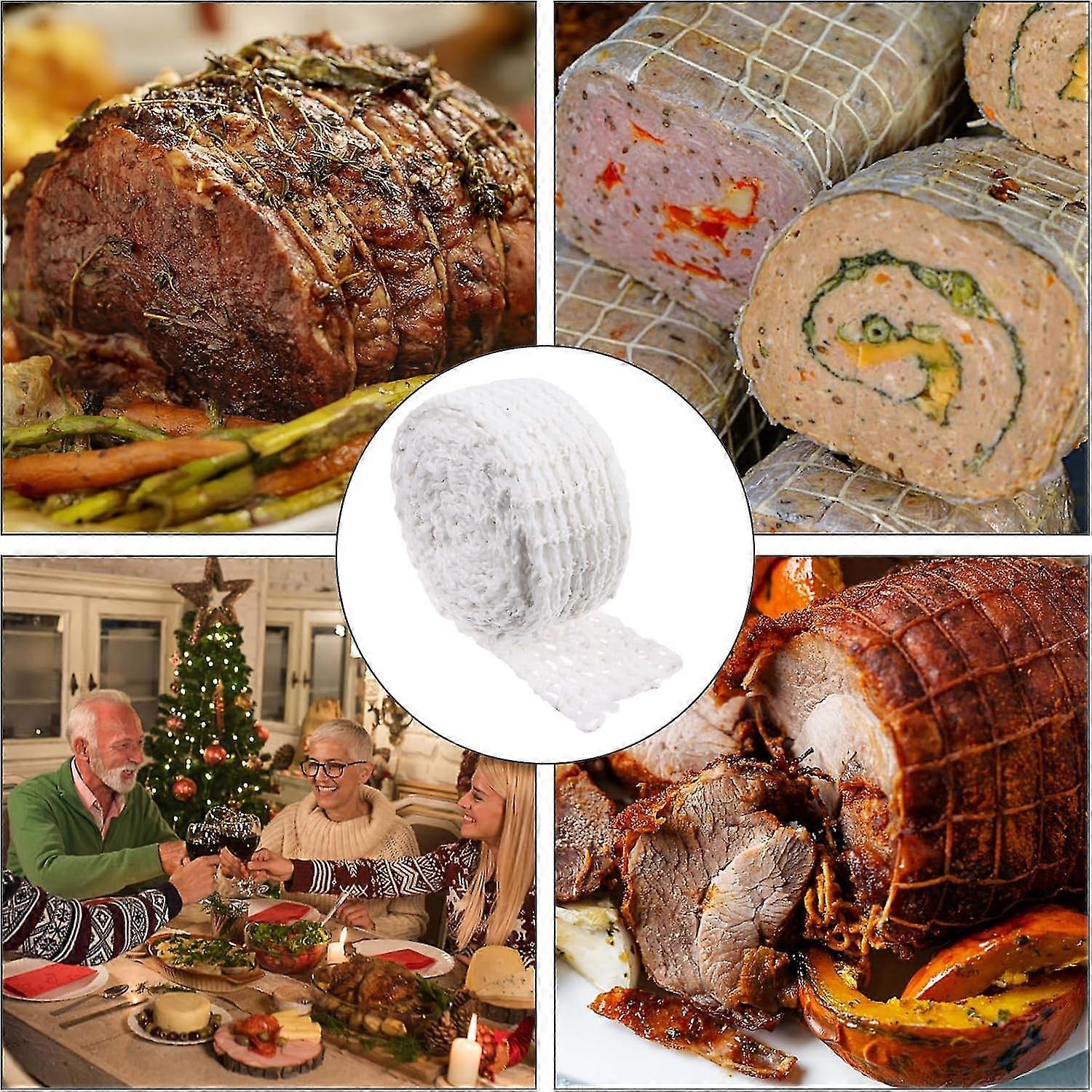 4pcs Meat Netting Roll, Size 16, Elastic Smoked Meat Poultry Ham ...