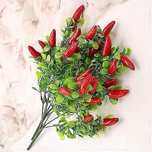 10pcs Artificial Red Pepper Plant Plastic Pepper Fruit Chili Bunch ...