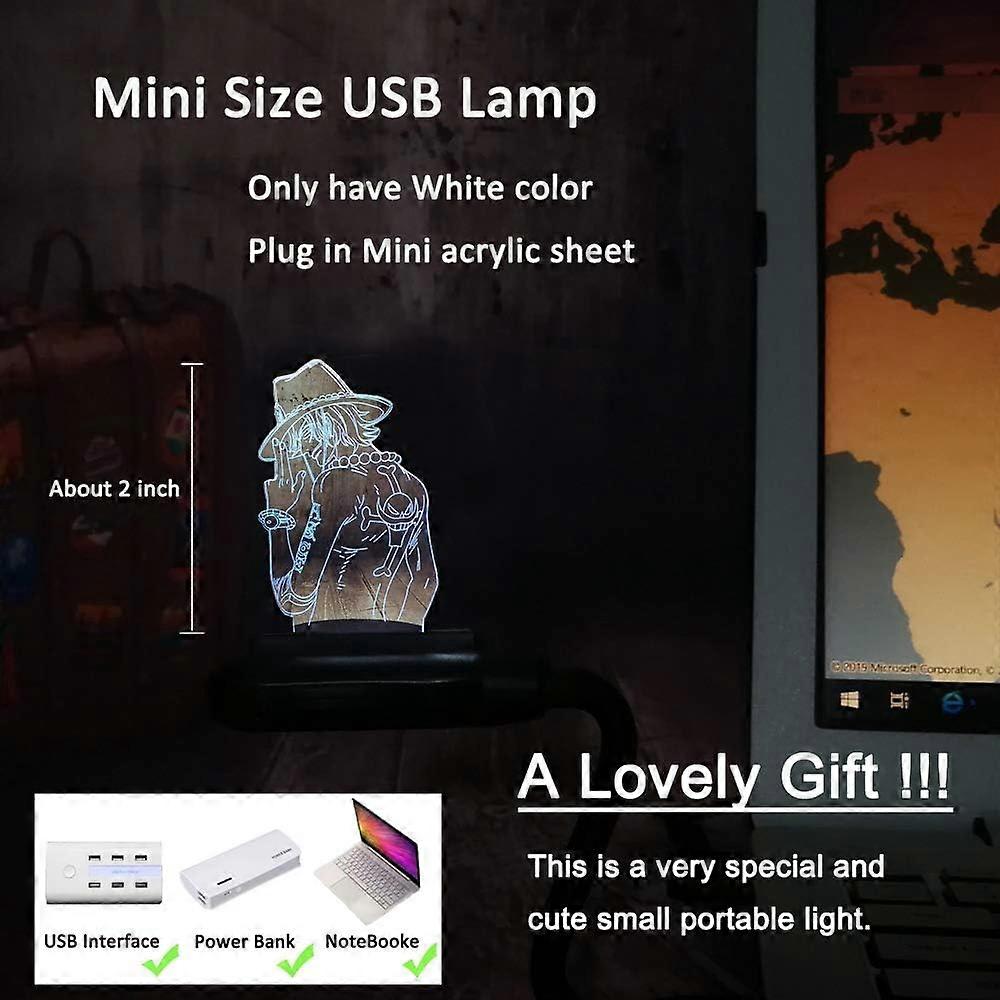 Japanese Anime Portgas D Ace 3D Optical Illusion Night Light for Kids ...