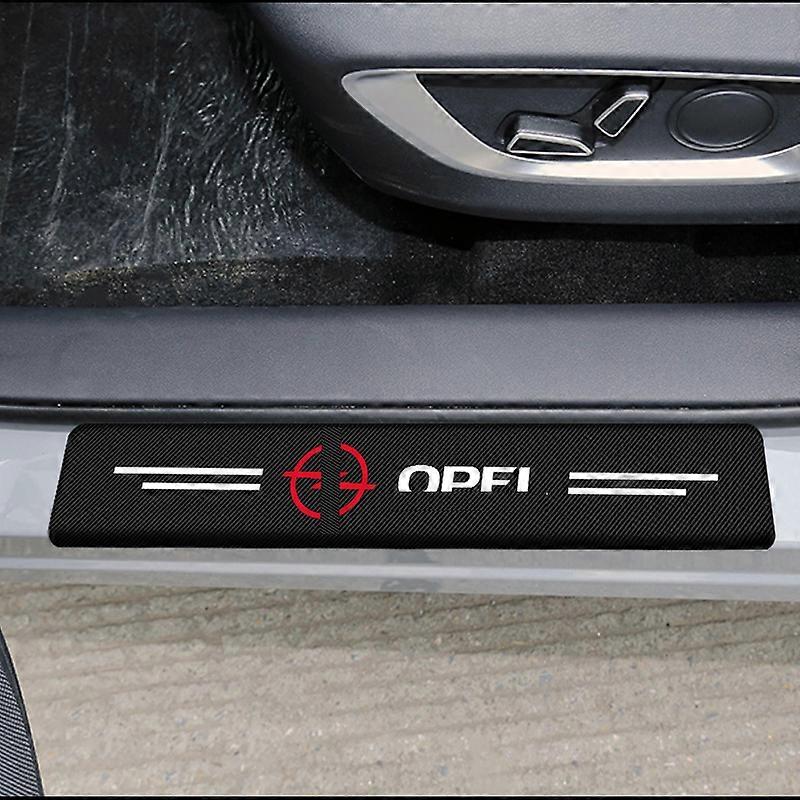 Carbon Leather Car Emblem Door Sill Guard Stickers For Seat Leon ST SC ...