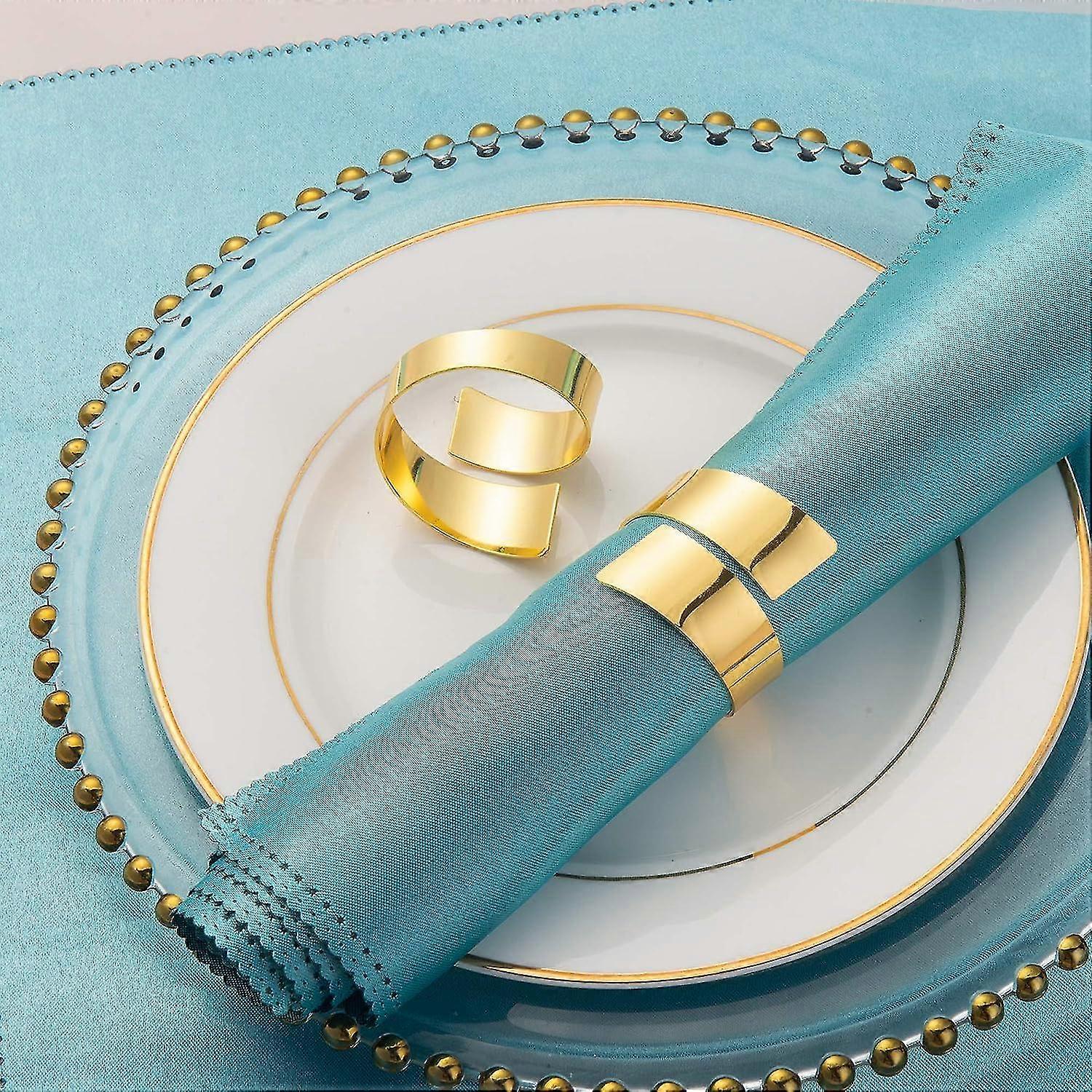 8 Pcs Napkin Rings Metal Napkin Holders Gold Napkin Ring Set for ...