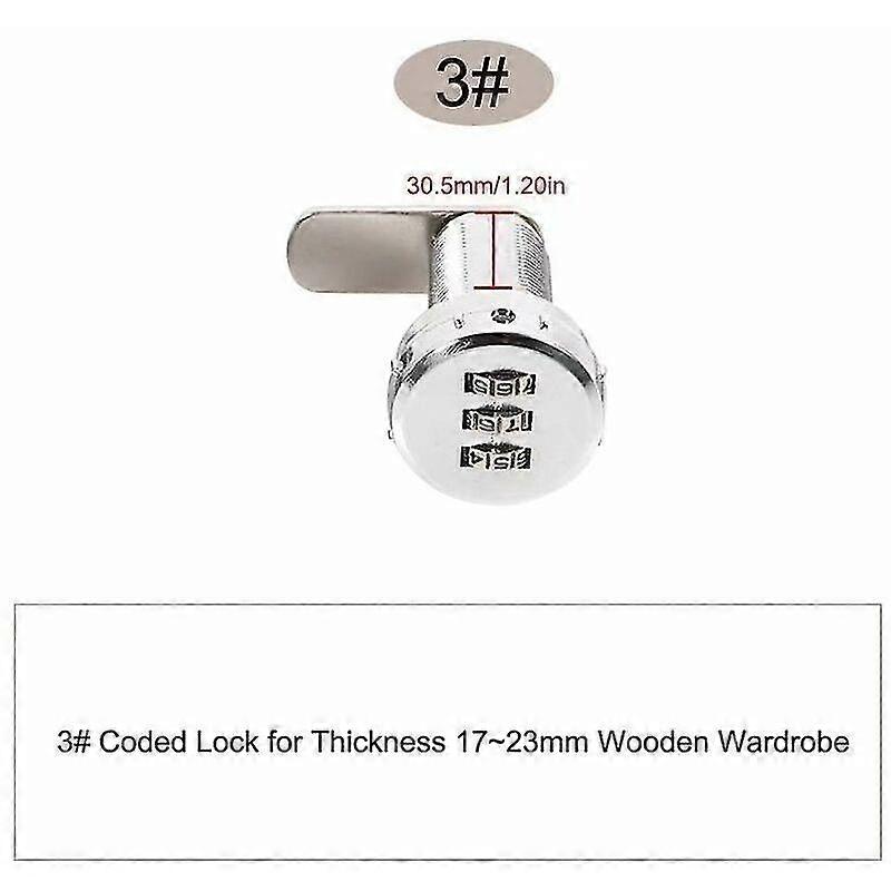 Combination lock coded cupboard drawer lock digital mechanical 3 digit ...