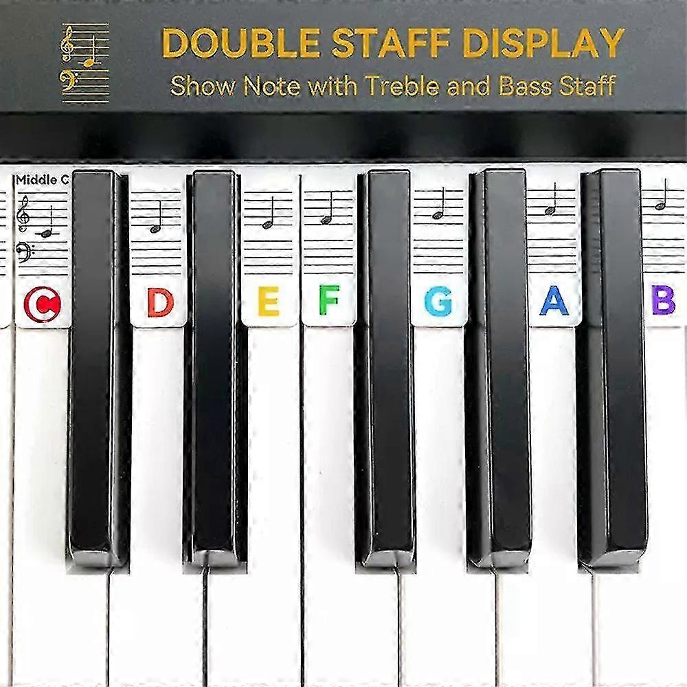 88 Keys Reusable Silicone Piano Keyboard Note Labels Piano Notes Guide ...