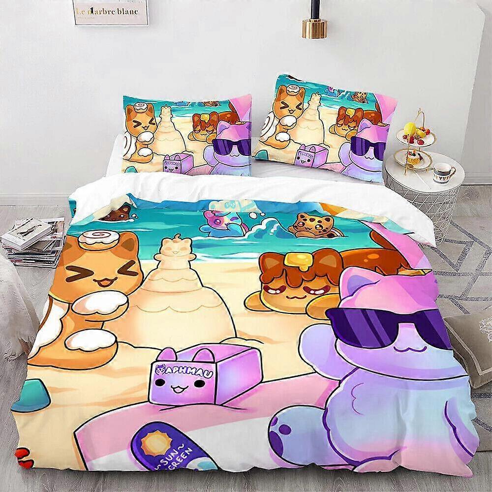 v1982 Bed Sheets APHMAU Cartoon Girls Print Animation Duvet Cover Set ...