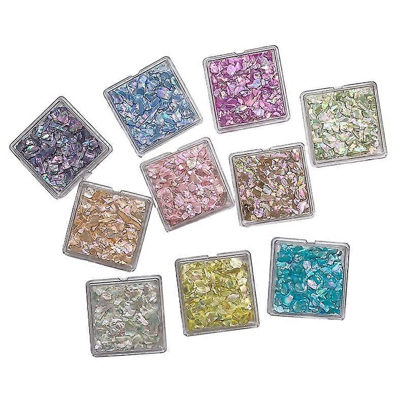 1 Box Aurora Shell Flakes Abalone Nails Charms Natural Irregular Slice ...