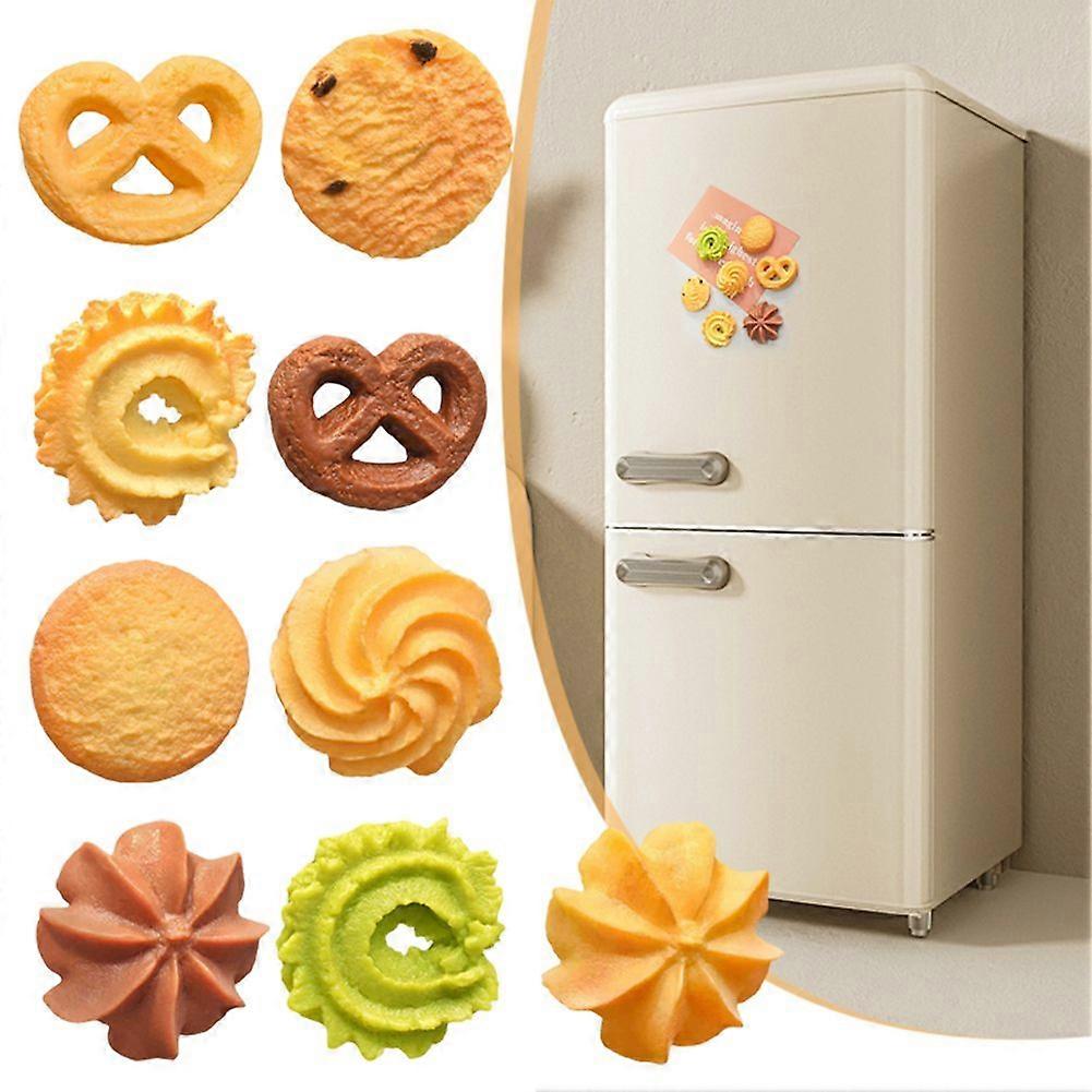9pcs 3D Resin Cookie Biscuit Fridge Magnets Set - Cute Food Shaped ...