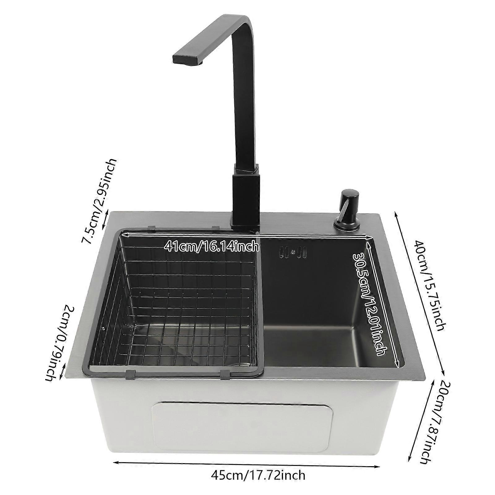Stainless Steel 40 x 45cm Kitchen Sink, Built-in Sink Kitchen Sink ...