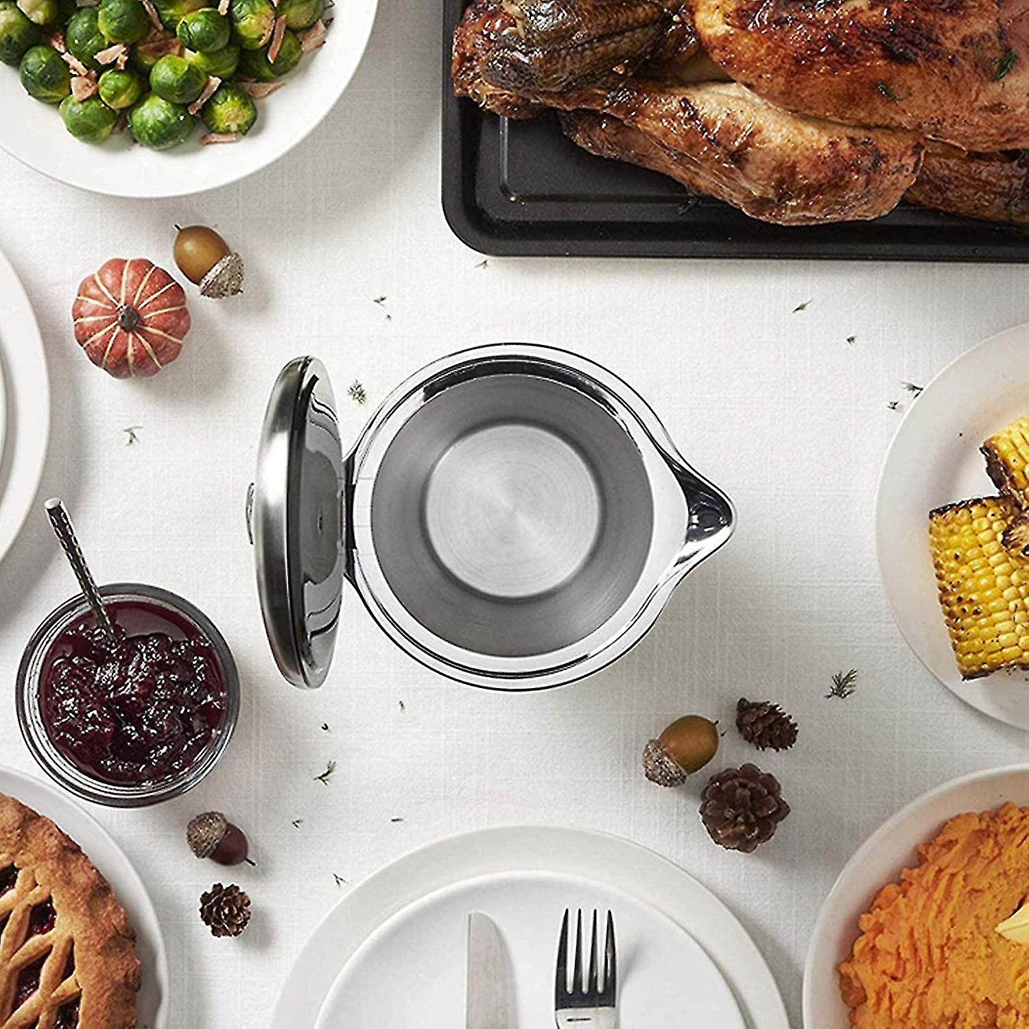 Stainless Steel Gravy Jug, Double Insulated Gravy Jug Pots Thermal ...