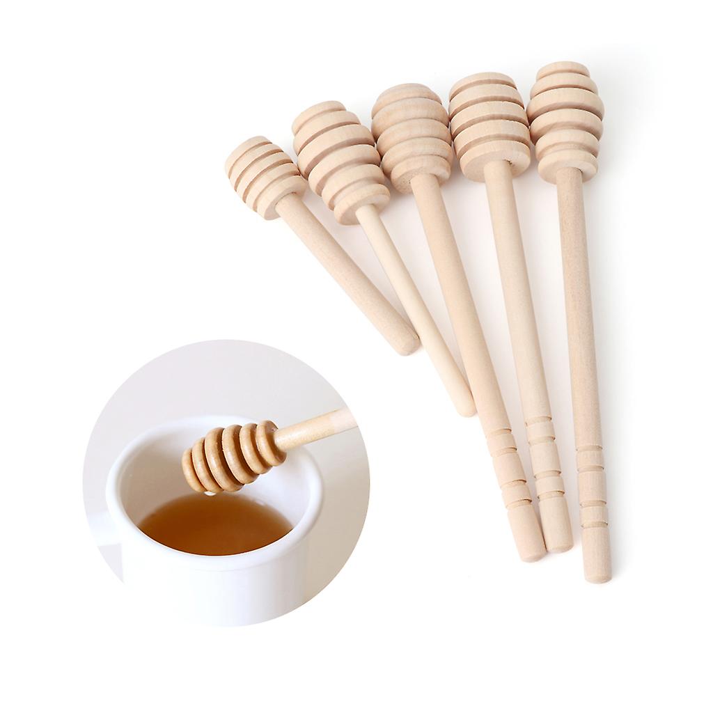 Wood Honey Dipper Wooden Stick Spoon Dip Drizzler Server Spoon Long ...