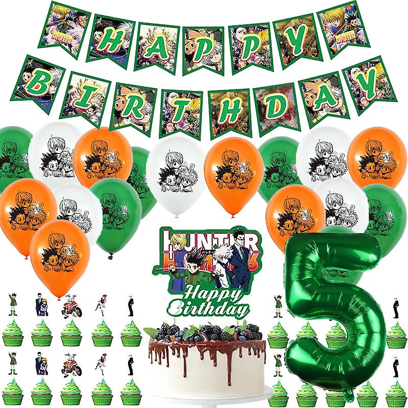 Hunter X Hunter Gon Freecss Latex Balloons Banner Cake Topper Birthday ...