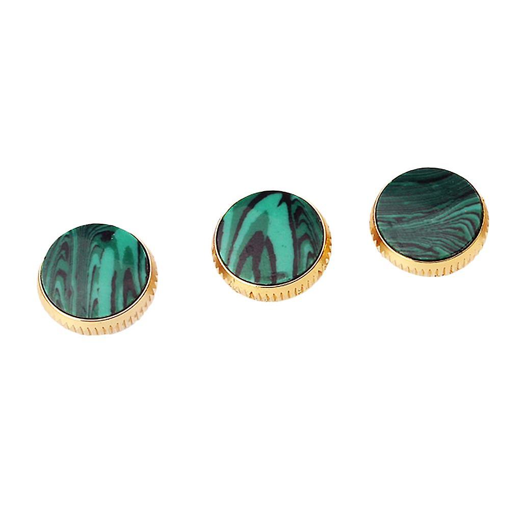 4xSet of 3 Pieces Gold Plated Malachite Finger Buttons for Trumpet ...