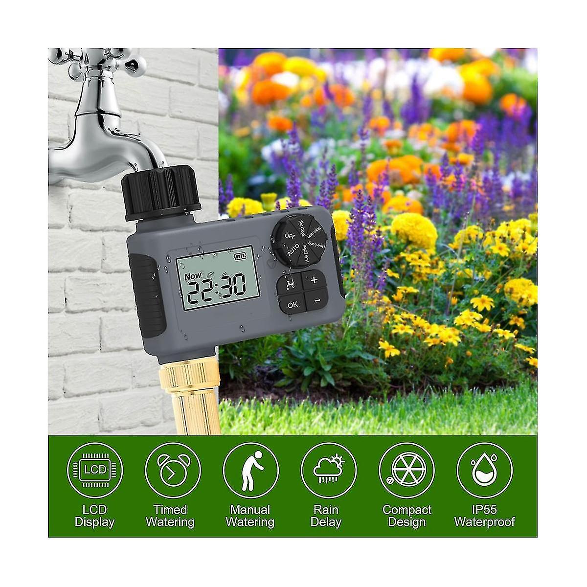 Larges Screen Display Smart Water Timer Garden Irrigation Controller ...