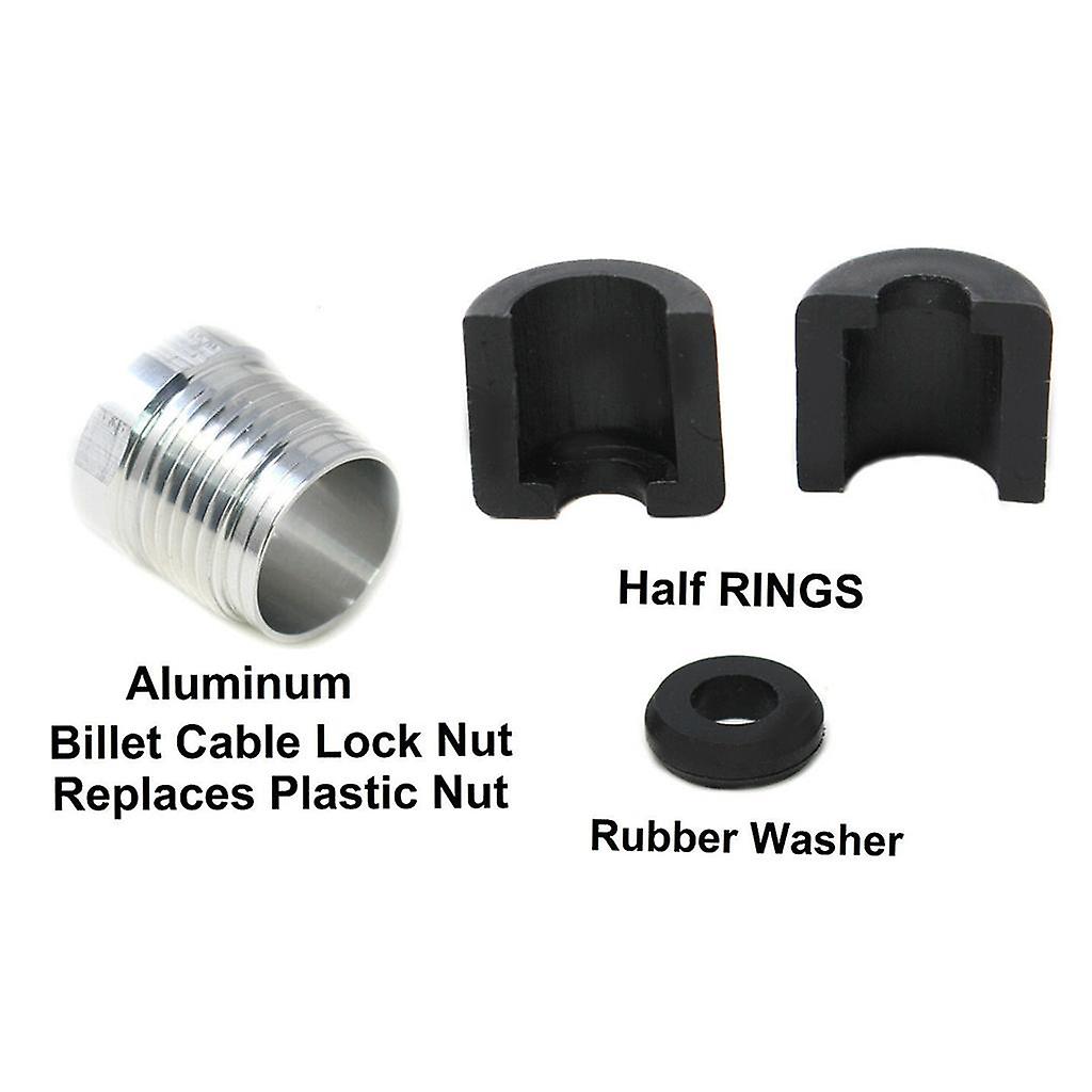 Steering Reverse Aluminum Billet Cable Lock Nut + Rubber Grommet for ...