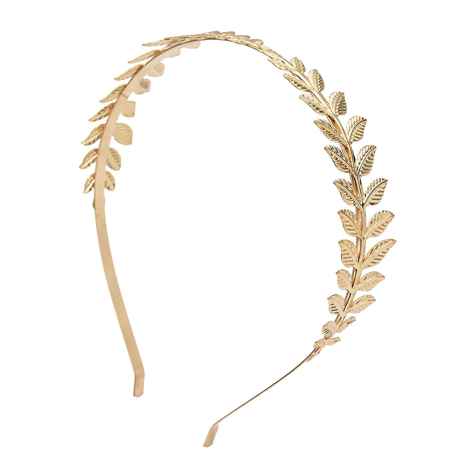 Greek Goddess Headband Gold Leaf Branch Hair Hoop Crown Bridal Wedding ...