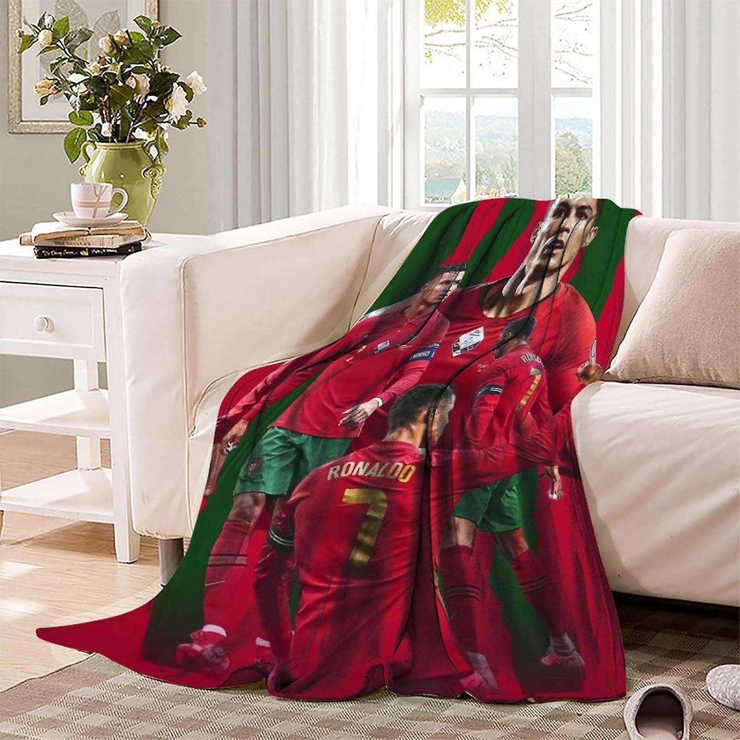 Boy Kids Gamer Blanket 3D Printed Football Superstar Cristiano Ronaldo Blanket Soft And Cozy ...