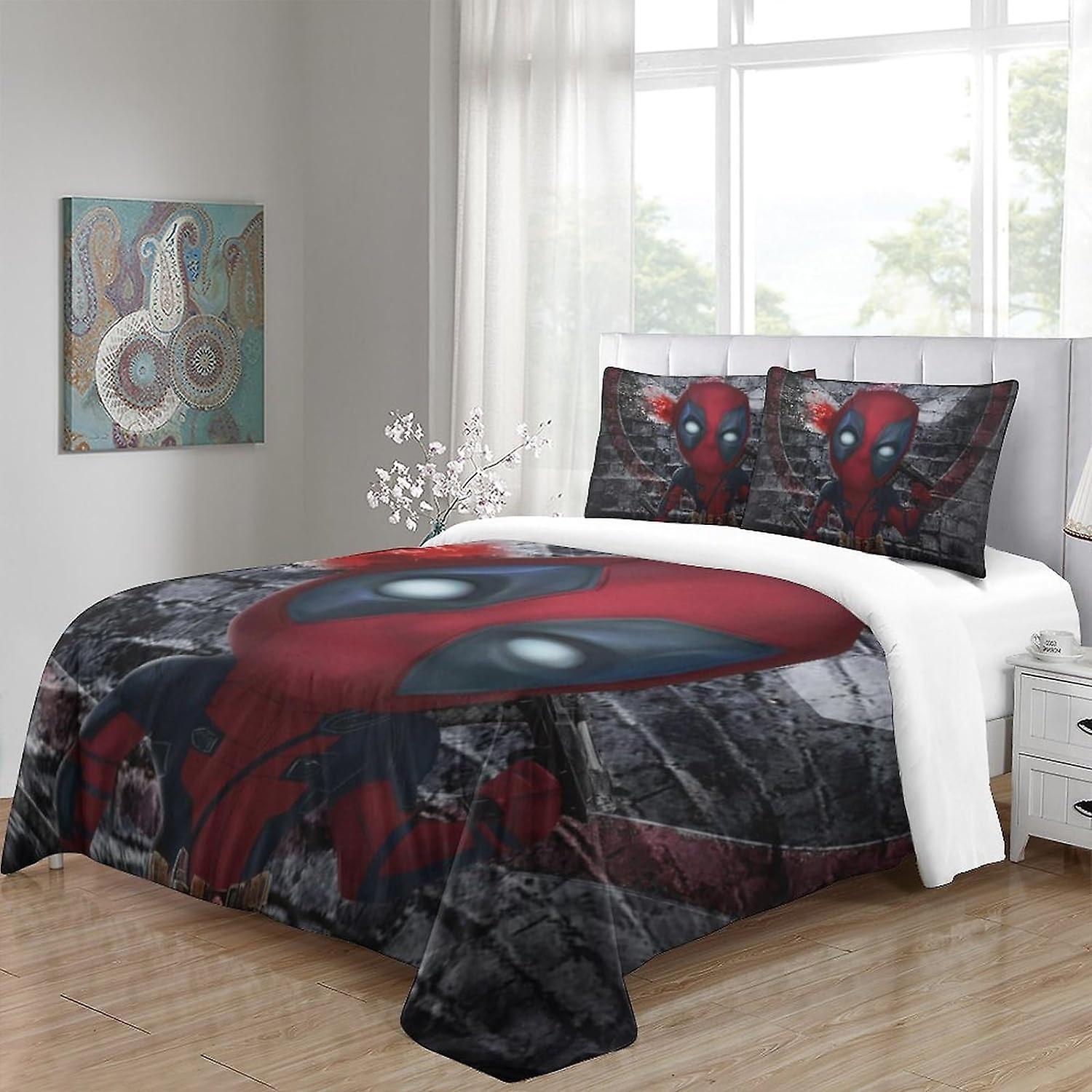 HOUKIG 3 Piece Deadpool Comforter Set 3D Superheroes Printed Bedding ...