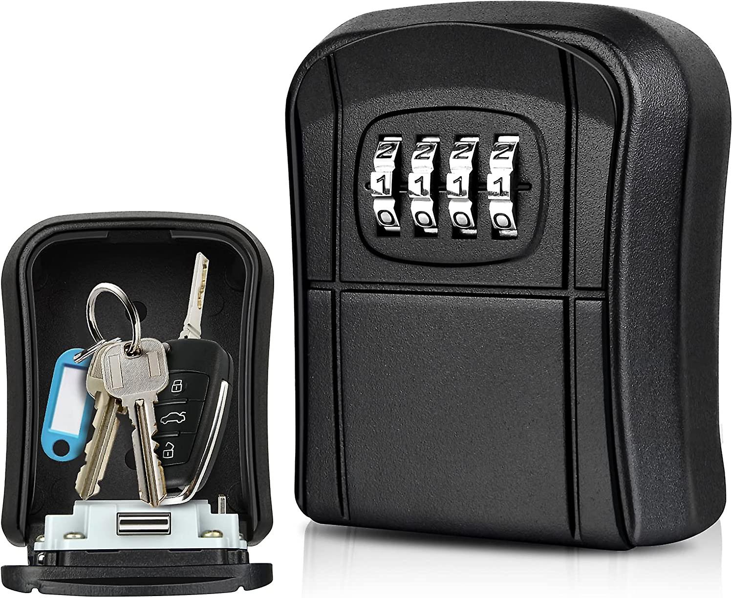 Key Box Wall Mounted Mini Key Safe Outdoor Key Box with Resettable 4 ...