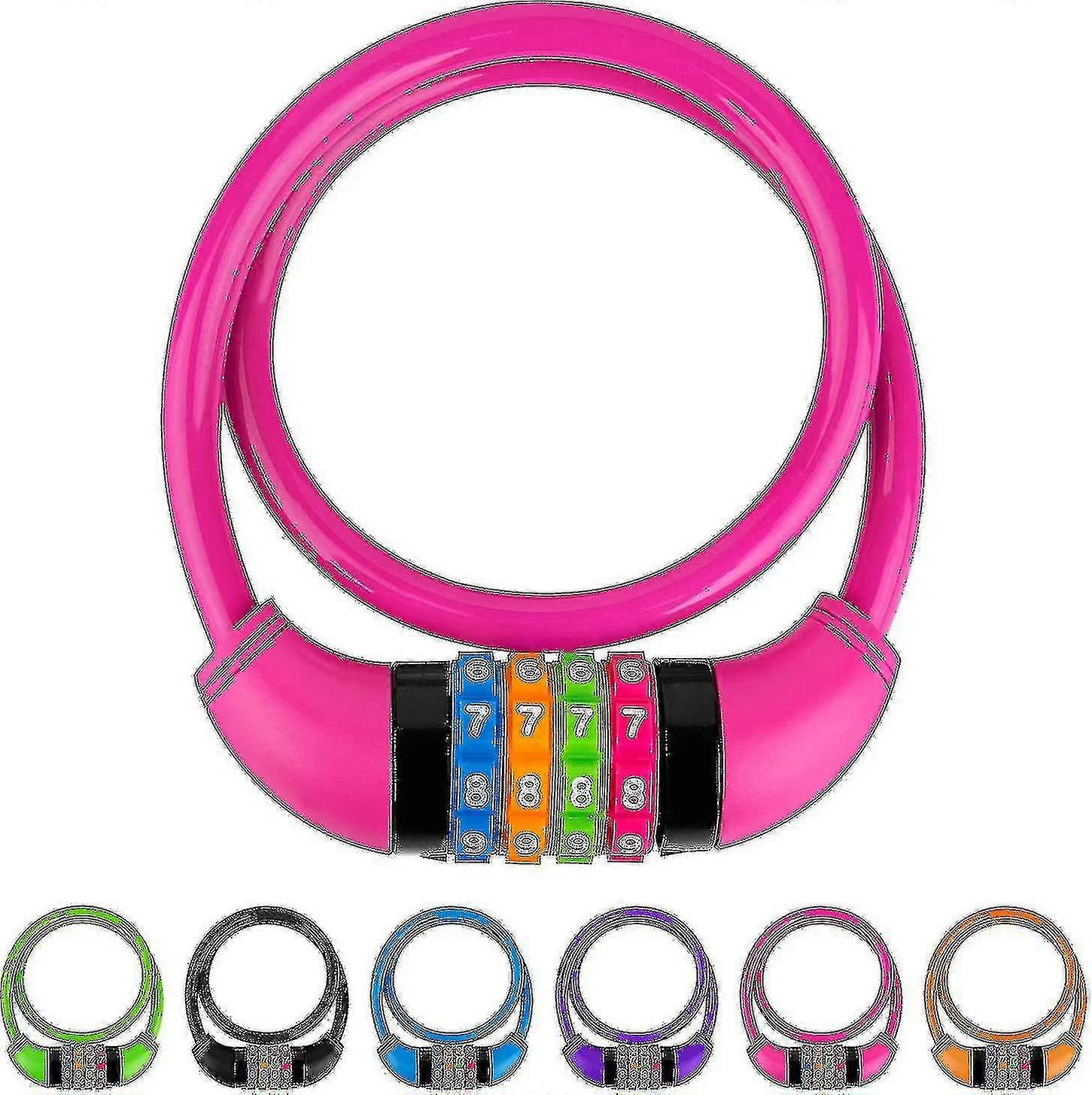 Bike Lock Cable, Bicycle Cable Lock With 4 Digit Combination Alloy Lock ...