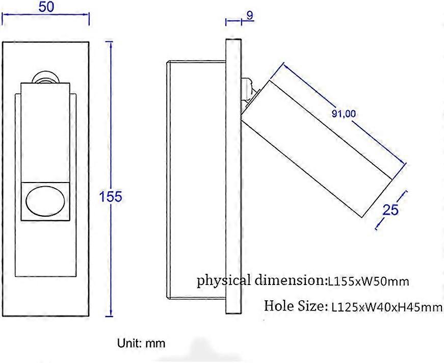 Nordic Minimalist Wall Mounted Reading Light Built-in Rectangular Led ...