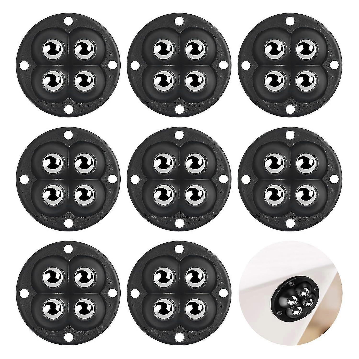 8 Pack Ball Rollers - 4 Rollers - Small Universal Self-Adhesive Wheels ...