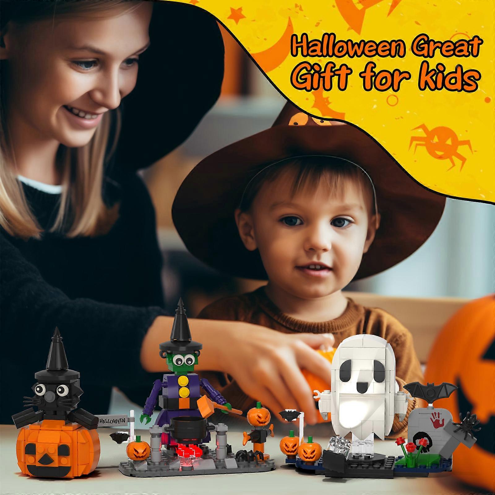 BuildMoc Halloween Fun Brickheadz Building Blocks Set Cute Pumpkin ...