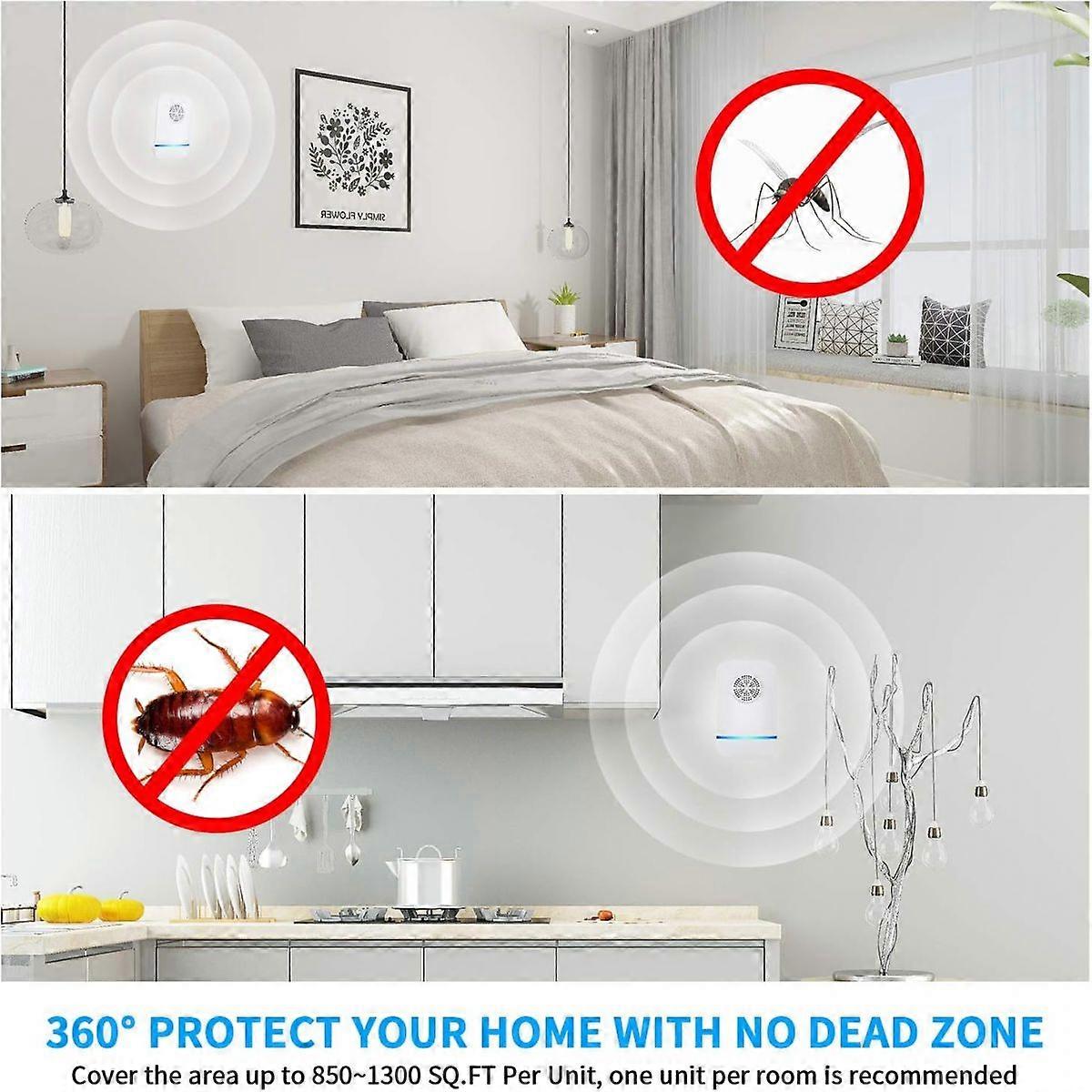 6 Packs Ultrasonic Pest Repeller, Electronic Pest Repellent Plug In ...