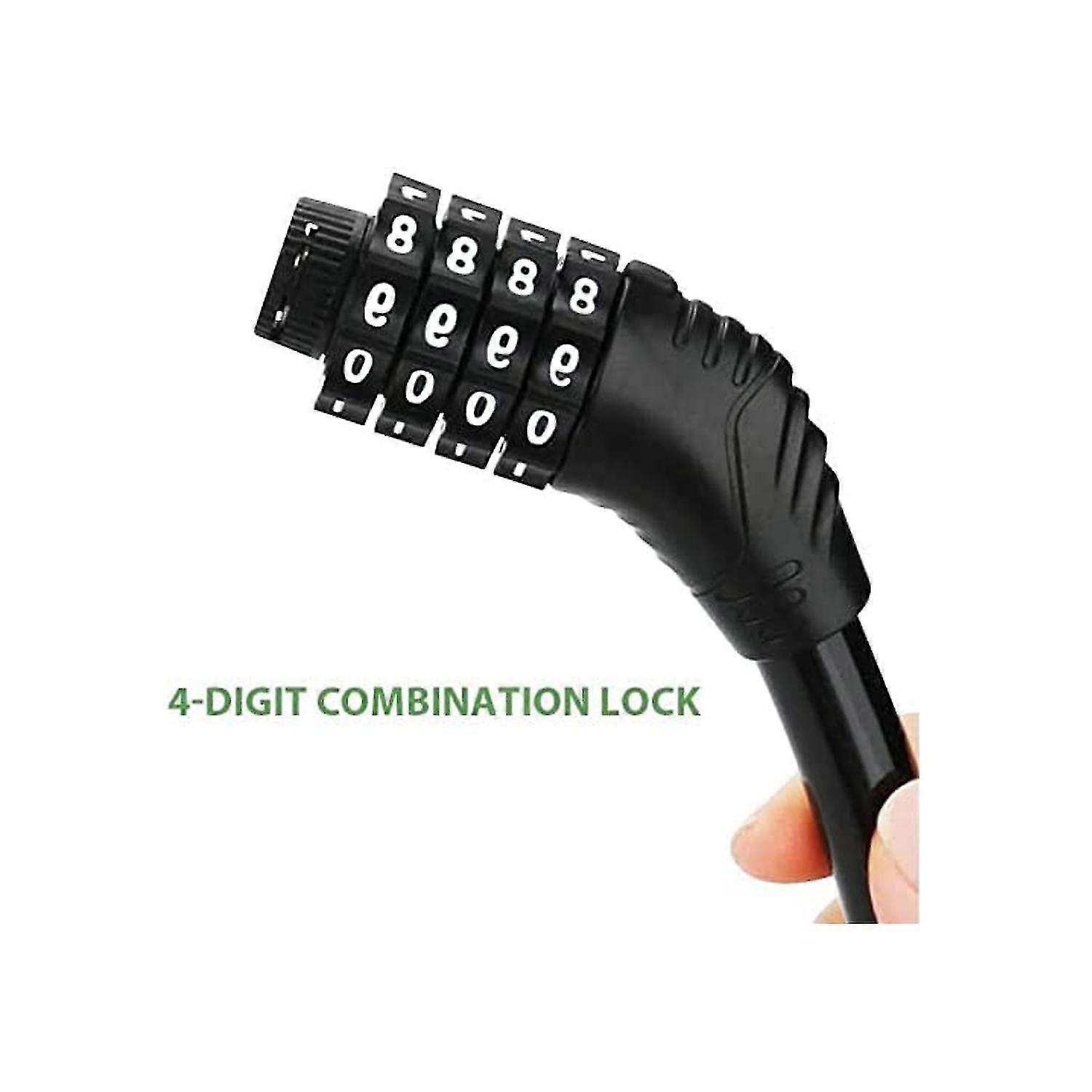 Bicycle Locks High Security 4-digit Resettable Mini Combination Password Bike Lock Portable ...