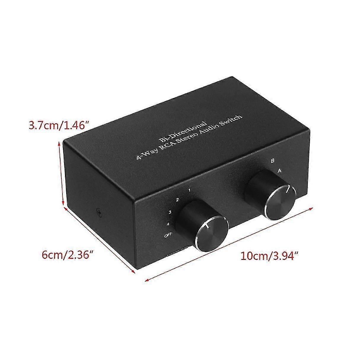 4 Way Bi-directional Audio Switch 2 In 4 Out Or 4 In 2 Out L/r Sound ...