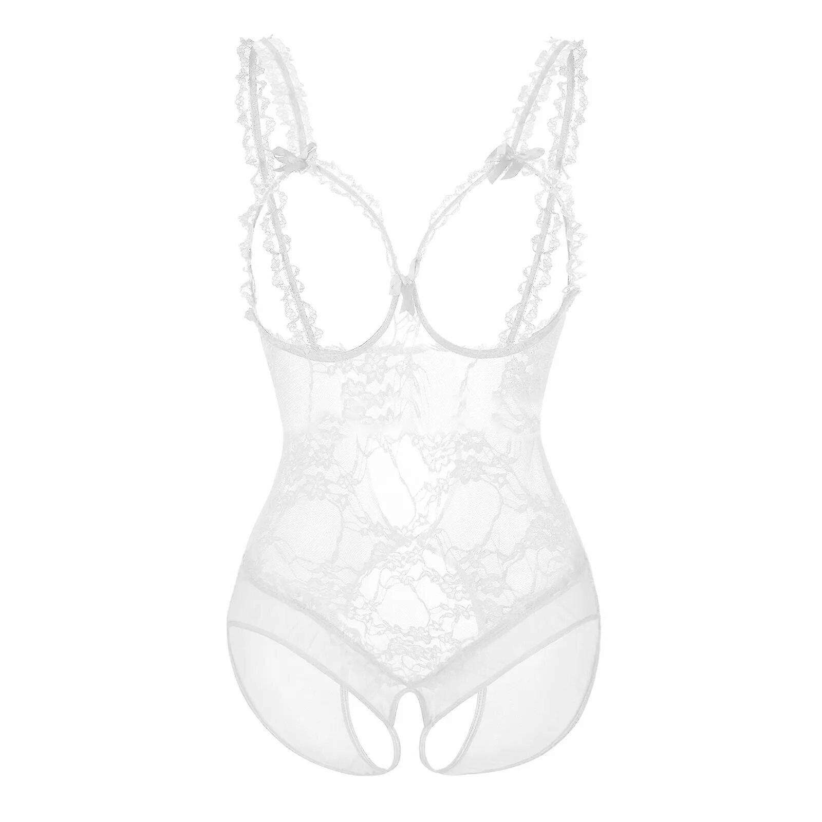 Women s Fun Underwear Lace Open Crotch Dew Breast See Through Sexy ...