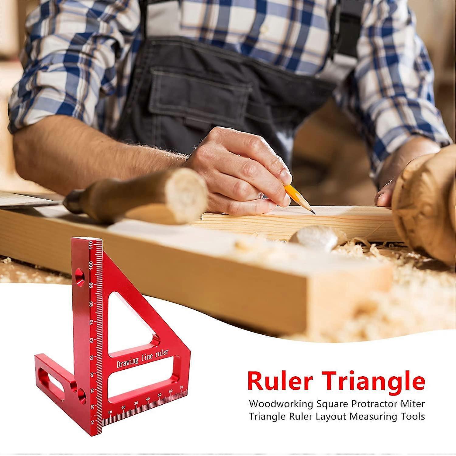 Aluminum Alloy Square Gauge 45/90Angle 3D T Ruler Red) | Fruugo UK