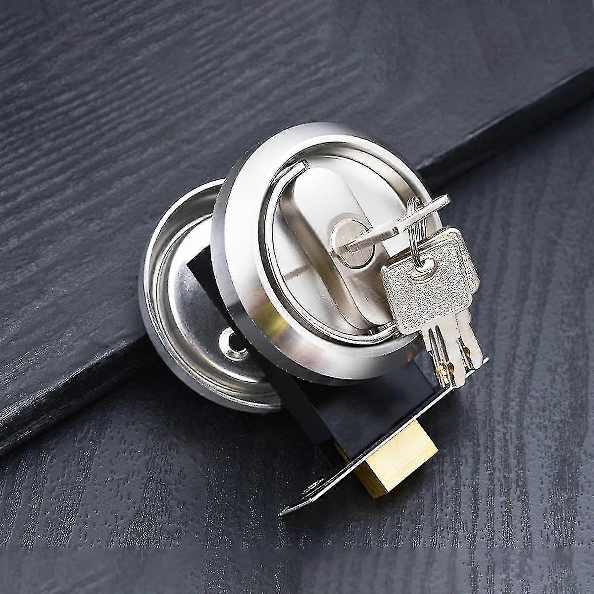 Round Pocket Door Lock, Recessed Handle Latch, Invisible Recessed Door ...