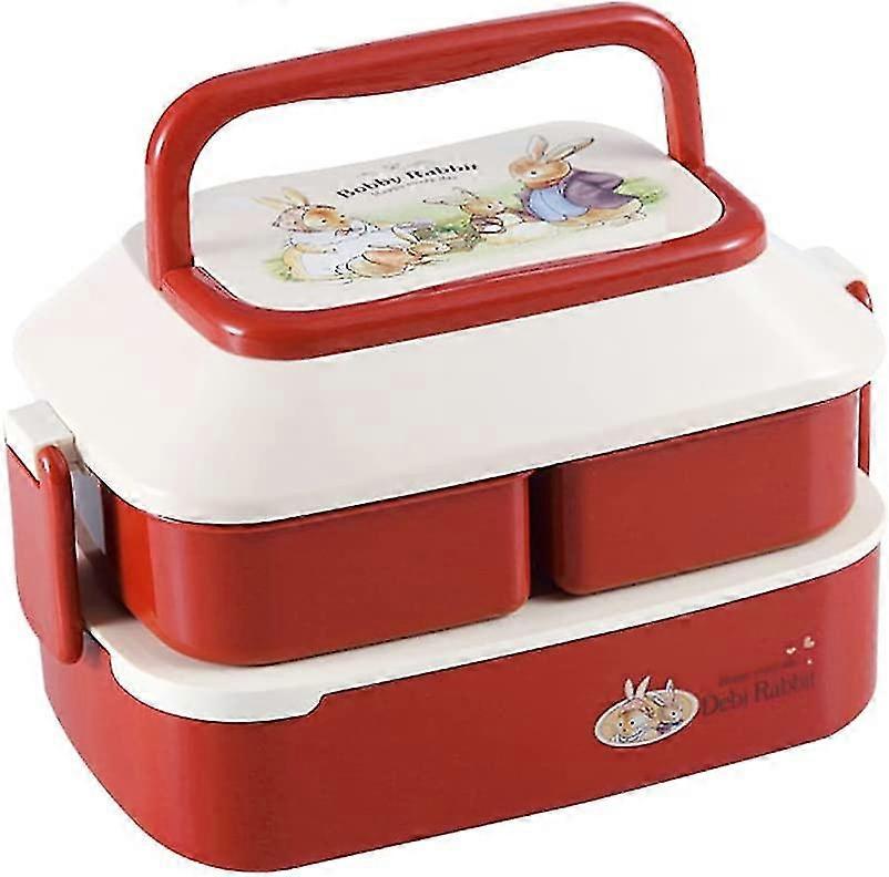 japanese retro cute rabbit double-layer compartment portable student ...