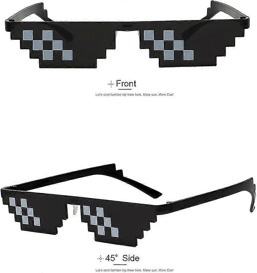 [3 Pack] Sunglasses, Sunglasses Men Women 8 Bit Glass Pixel Mosaic ...