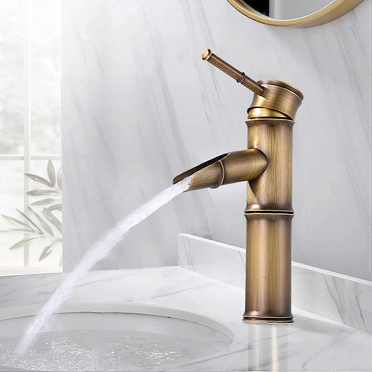 Bathroom Faucet - Waterfall Single Handle Faucet, Brass Waterfall ...
