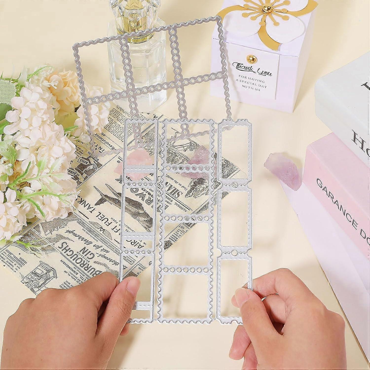 Stamp Frame Pattern Cutting Dies Postage Stamp Wave Edge Embossing ...