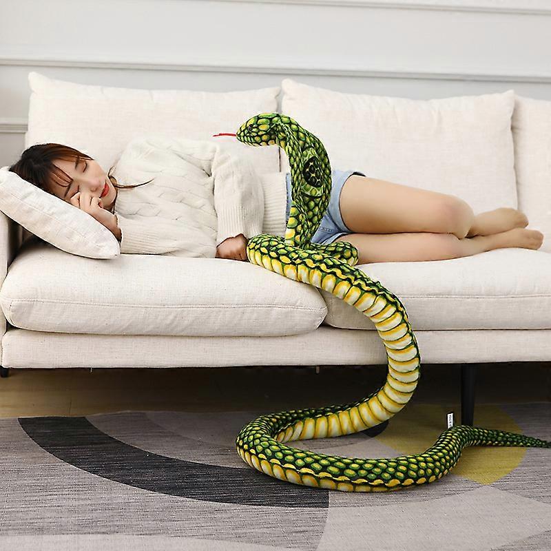 80-240CM Simulated Cobra Plush Toy Long Stuffed Snake Plushie Pillow ...