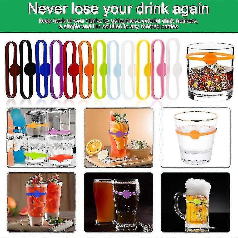 24 Pcs Cup Markers,silicone Drinks Markers Beer Glass Cup Markers ...
