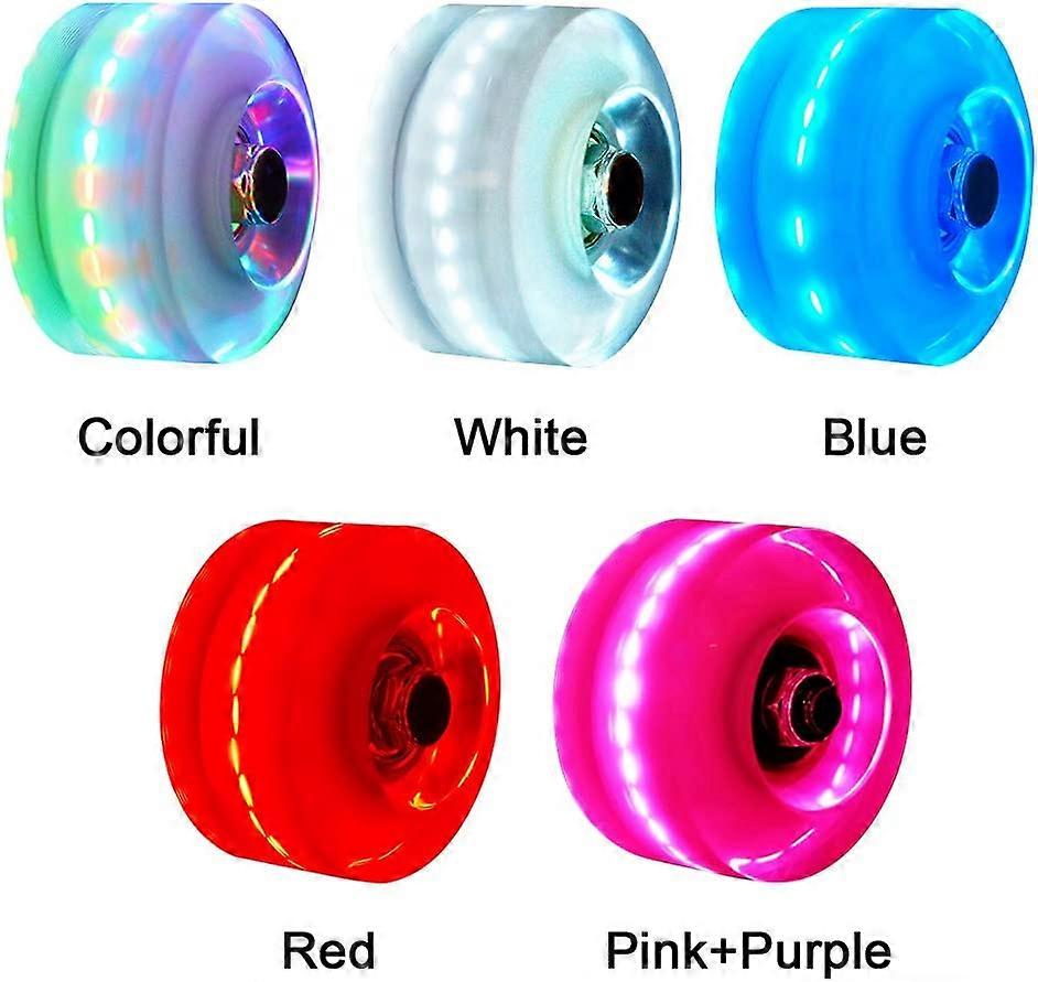 4pcs/set Roller Skate Wheels Luminous,LED Light Up Skate Wheels with ...