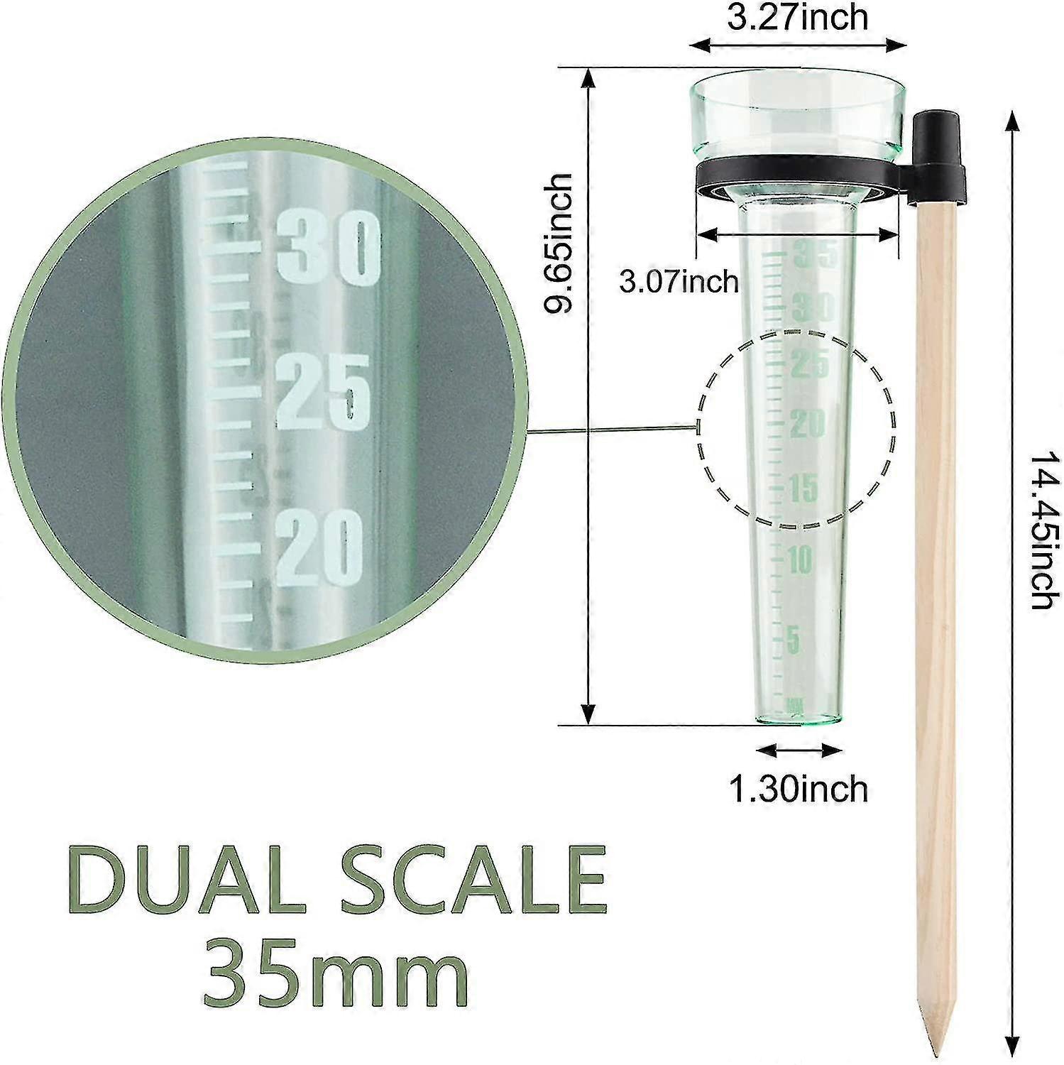 Rain Gauge, 1 Piece Plastic Rain Gauge With Stand Rainfall Measuring ...