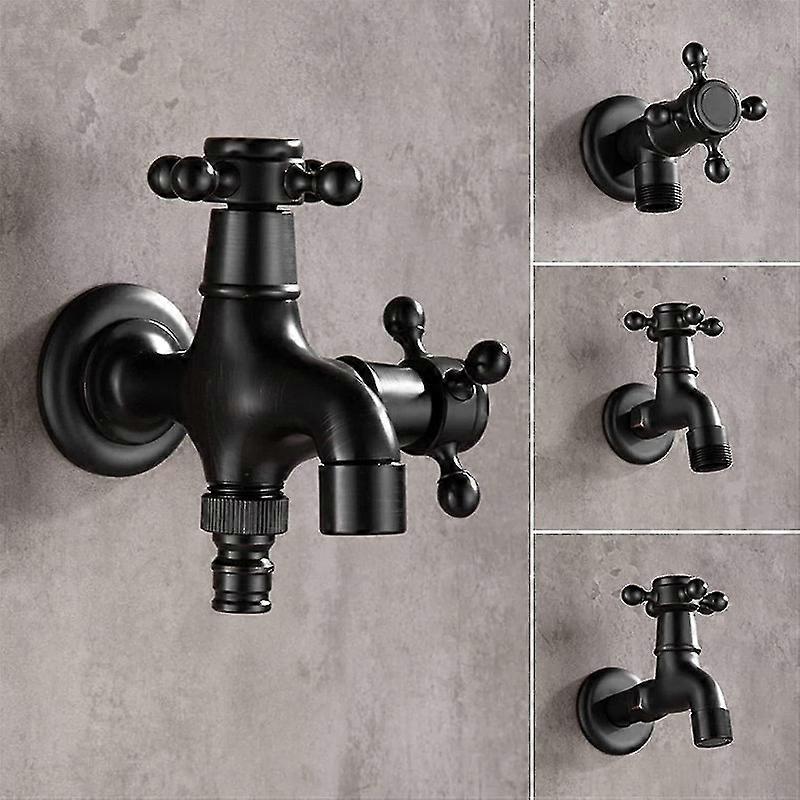 Outdoor Faucet Modern Black Single Cold Tap Outdoor Faucet Garden Wall ...