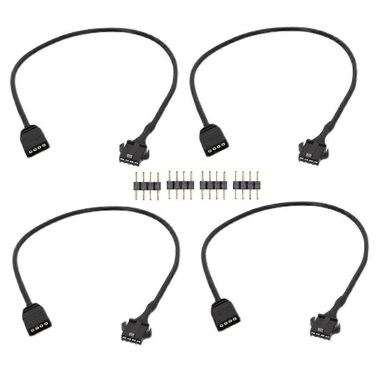 4Pcs RGB Extension Cable 12V 4 Pin to SM 4Pin Female ARGB Connector Adapter Cable for Computer ...