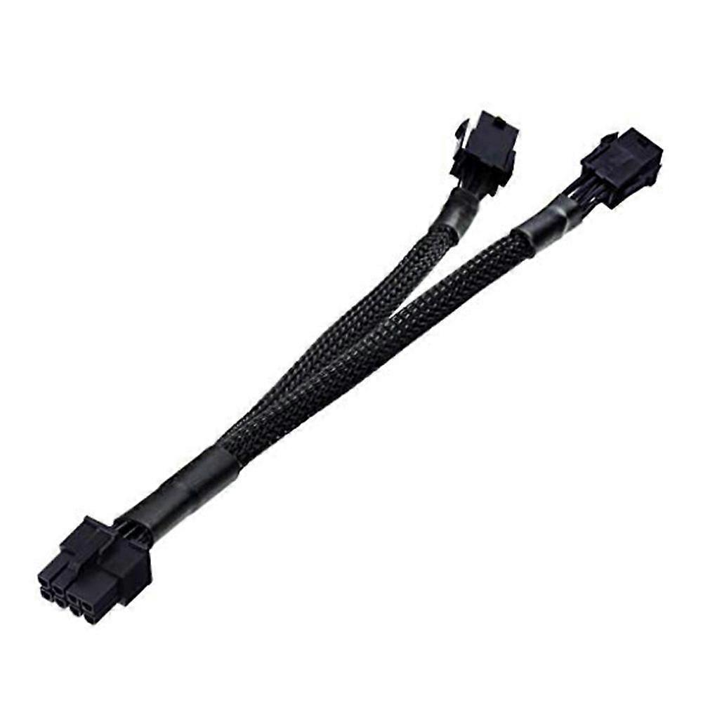 Dual 6 Pin Female to 8 Pin Male GPU Power Adapter Cable Braided Sleeved ...