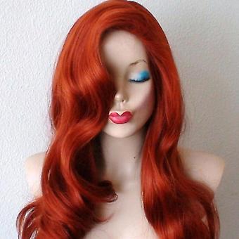 Women Long Wavy Curly Full Wig Jessica Rabbit Wigs Cosplay Party Hair ...