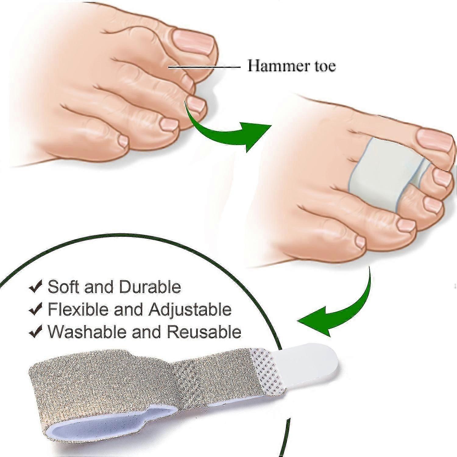 10 Toe Bandages, Broken Toe Splints, Padding To Correct Hammer Toes ...