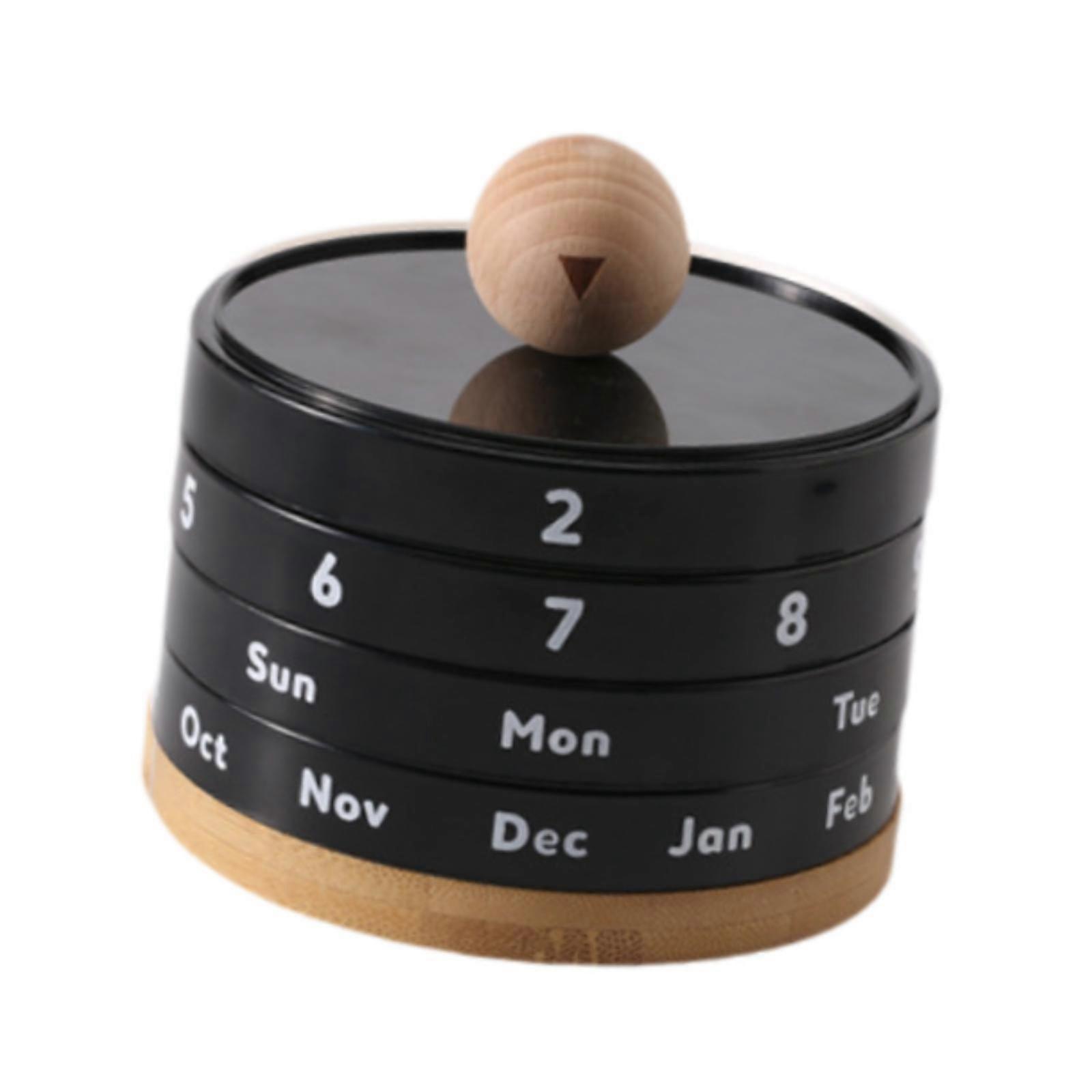 Perpetual Calendar Rotatable Perpetual Calendar Art Ornament Desk Decor ...