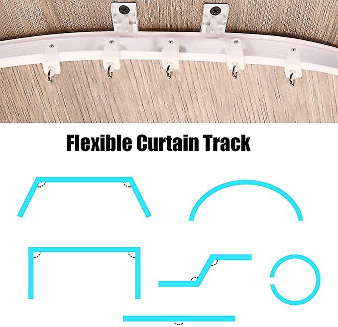 5 Meters Curved Curtain Rail Set Pvc Rail Silent Slide Rail Can Bend U ...