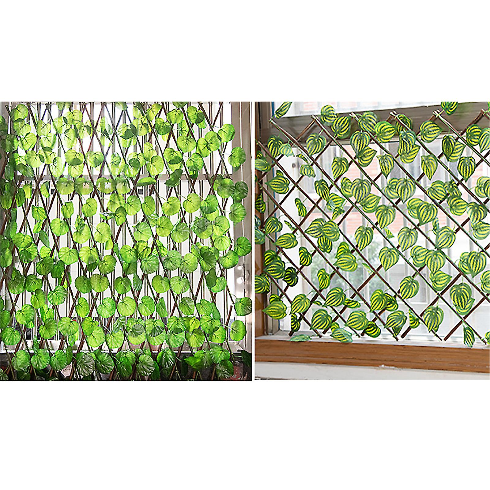 Artificial Leaf Fence, Wooden Garden Trellis, Expanding Trellis With ...